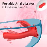 China Rose Licking Tongue Vibrator Butterfly G-spot Stimulator 9 Frequency 166g Silicone Adult Toy for sale