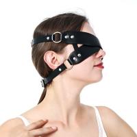 China Adjustable PU Leather SM Sex Mask Blindfold for Women Bondage Fetish Cosplay Black Red Pink for sale