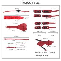 China Premium PU Leather BDSM Bondage Set 8 Pieces with Bag for Adult SM Games for sale