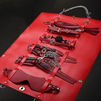 China Premium PU Leather BDSM Bondage Set 8 Pieces with Bag for Adult SM Games for sale
