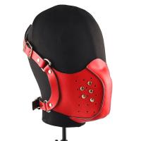 China Adjustable PU Leather Puppy Muzzle BDSM Mouth Restraint Kit 144g Bondage Gear for Men Women for sale
