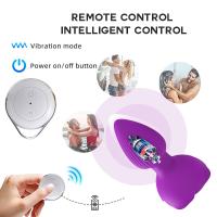 China Wireless Remote Control Rose Anal Plug Silicone Vibrating Prostate Massager 38.7mm 106mm for sale