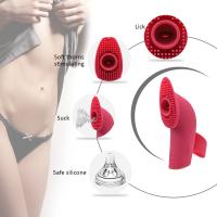China Mini Silicone Finger Vibrator with Tongue Licking Clitoral Stimulator for Women for sale