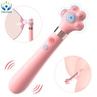 China Silicone G Spot Vibrator Cat Claw Nipple Massager 210mm Rechargeable Sex Toy for Women for sale