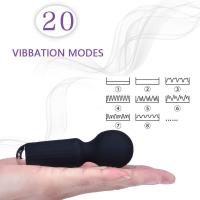 China Cordless USB Rechargeable Personal Massage Wand 20 Speeds Powerful Vibrating Body Massager for sale