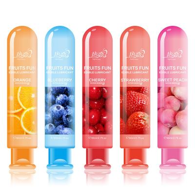 China 80ml Fruit Flavored Water Based Gel Lubricant Edible Personal Lube for Couples Private Label OEM for sale