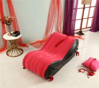 China Inflatable Love Game Chair for Couples with 4 Handcuffs Red Foldable Outdoor Sex Furniture for sale