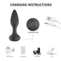China Silicone Anal Vibrator Butt Plug Prostate Massager 10 Frequency Adult Sex Toy 15.1cm for sale