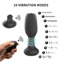 China Silicone Anal Vibrator Butt Plug Prostate Massager 10 Frequency Adult Sex Toy 15.1cm for sale