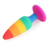 China Medical grade liquid silicone Rainbow Large Medium Small size anal plug set for sale