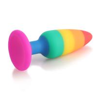 China Medical grade liquid silicone Rainbow Large Medium Small size anal plug set for sale