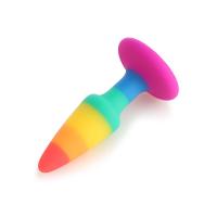 China Medical grade liquid silicone Rainbow Large Medium Small size anal plug set for sale