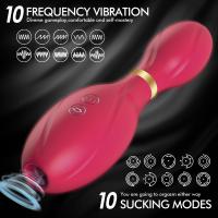 China Silicone Clitoral Sucking Vibrator with 10 Vibration and 10 Licking Modes for sale