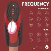 China Automatic Male Masturbator with 9 Vibration Modes 6 Suction Modes Silicone Rechargeable Sex Toy 193mm for sale