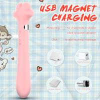 China TORBERS Silicone Cat Claw Vibrator G Spot Stimulator Nipple Massager 210mm Pink Yellow for sale