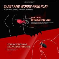 China Wireless Remote Control Silicone Vibrator Butt Plug LED Light Up Anal Toy 12 Modes 200mAh for sale