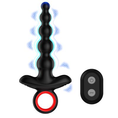 China Remote Control Thrusting Anal Beads Prostate Massager with 9 Vibrating Modes Silicone 103mm for sale