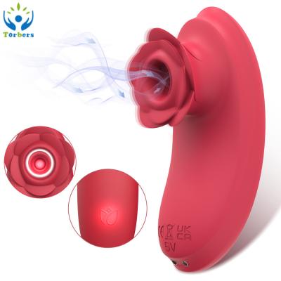 China Torbers 10 Speed Rose Silicone Sucking Vibrator for Women Clitoral Stimulation IPX7 Waterproof for sale