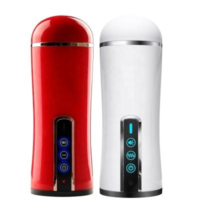 China Automatic 10 Vibration Male Masturbator Rechargeable Adult Sex Toy with Voice and Lighting Effects for sale