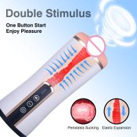 China Automatic 10 Vibration Male Masturbator Rechargeable Adult Sex Toy with Voice and Lighting Effects for sale