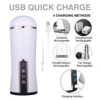 China Automatic 10 Vibration Male Masturbator Rechargeable Adult Sex Toy with Voice and Lighting Effects for sale