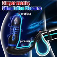 China Wireless Remote Control Prostate Massager Anal Butt Plug for Men G Spot Vibrator 9 Frequency Silicone for sale