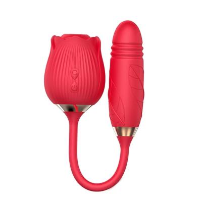 China Rose Suction Vibrator for Women 10 Modes G Spot Massager with Thrusting for sale