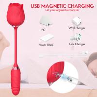 China Rose Suction Vibrator for Women 10 Modes G Spot Massager with Thrusting for sale