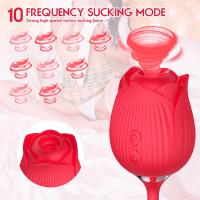 China Rose Suction Vibrator for Women 10 Modes G Spot Massager with Thrusting for sale