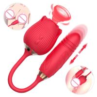 China Rose Suction Vibrator for Women 10 Modes G Spot Massager with Thrusting for sale