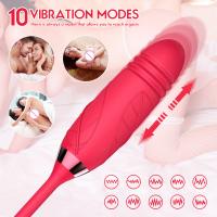China Rose Suction Vibrator for Women 10 Modes G Spot Massager with Thrusting for sale
