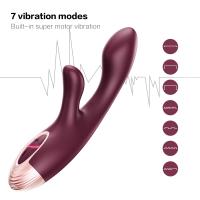 China Medical silicone G-spot orgasm vibrator double headed 7-speed vibration  USB charging heating function Clitoral Stimulation for sale