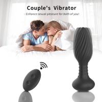 China Silicone Anal Vibrator Prostate Massager 10 Modes Remote Control Vibrating Butt Plug for Women for sale
