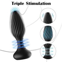China Silicone Anal Vibrator Prostate Massager Remote Control Butt Plug 10 Vibration Modes for sale