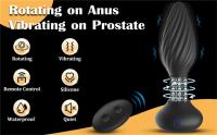 China Silicone Anal Vibrator Prostate Massager Remote Control Butt Plug 10 Vibration Modes for sale