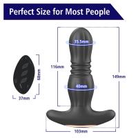 China Silicone 2 in 1 Prostate Massager Thrusting Vibrator App Control Anal Butt Plug 650mAh USB Rechargeable for sale