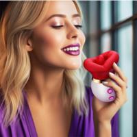 China Rose Clitoral Licking Vibrator with 10 Suction Modes USB Rechargeable G Spot Toy for Women for sale