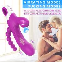 China Torbers G-Spot Vibrator Silicone Waterproof Clitoral Tongue Massager Triple Stimulation USB Rechargeable 222mm for sale
