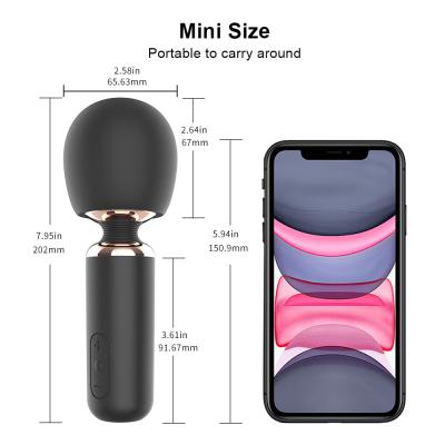 China Cordless Rechargeable Waterproof Mini Personal Wand Massager 5 Vibration Modes 3 Speeds for Women for sale