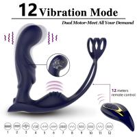 China Remote Control Anal Vibrator Prostate Massager G Spot Silicone 12 Modes USB Rechargeable IPX7 Waterproof for sale
