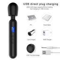 China Waterproof Cordless LED Screen AV Wand Massager 237.5mm 10 Frequency Vibrations for sale