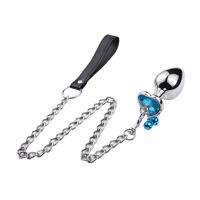 China Aluminium Anal Plug with Leash 2 Bells Metal Butt Plug Sex Toy for Women Men for sale