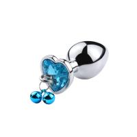China Aluminium Anal Plug with Leash 2 Bells Metal Butt Plug Sex Toy for Women Men for sale