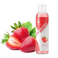 China Water Based Fruit Flavored Personal Lubricant 200ml for Oral Sex Strawberry Lemon Mint for sale