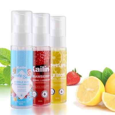 China Water Based Personal Lubricant 30ml Natural Edible Fruit Flavor Vegan Sex Lube for Men Women for sale