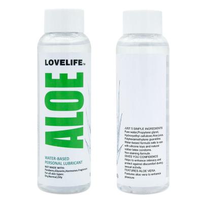 China Water Based Personal Lubricant Organic Aloe Vera Gel for Sensitive Skin 100ml Edible Flavored for sale