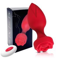 China Silicone 10 Vibration Modes Remote Control Butt Plug Rose Toy Anal Vibrator for Men for sale