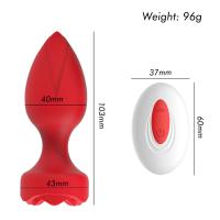 China Silicone 10 Vibration Modes Remote Control Butt Plug Rose Toy Anal Vibrator for Men for sale