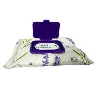 China Biodegradable Lavender Facial Makeup Remover Wipes 40pcs 15x18cm Washable for sale