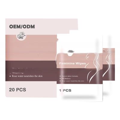 China Custom Logo individually wrapped fruit flavor feminine organic flushable wipes for sale